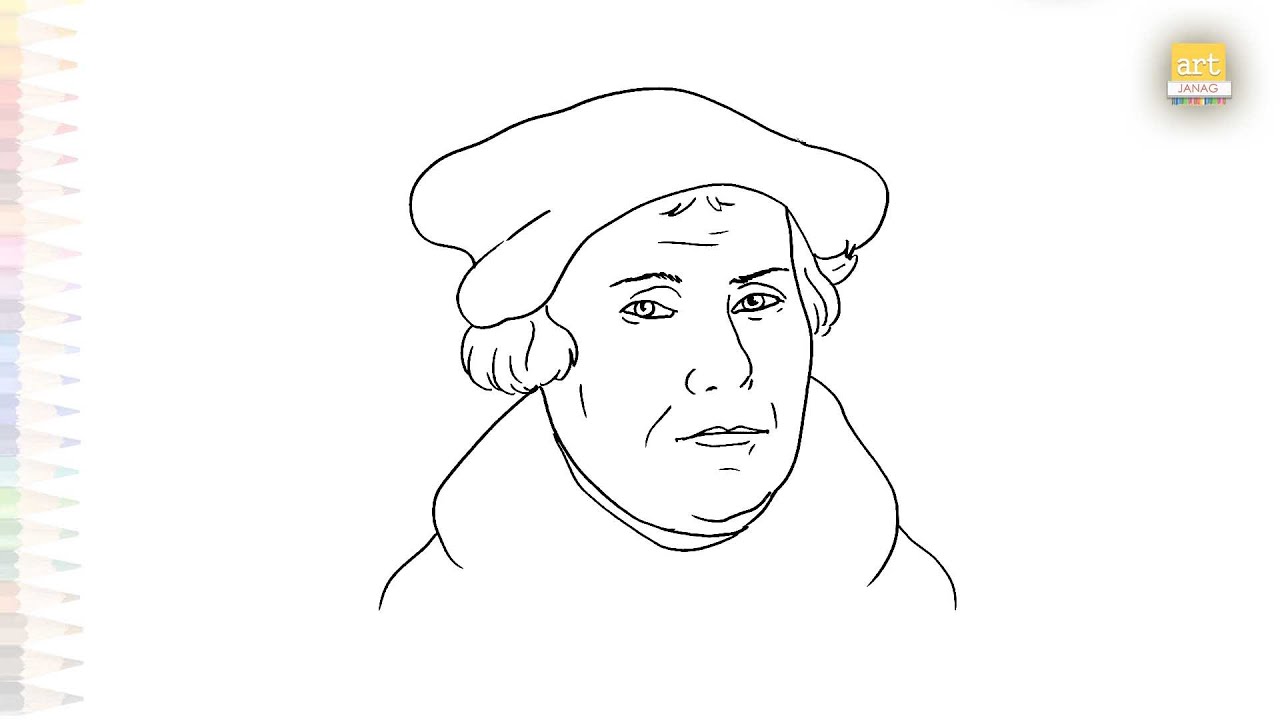 Martin Luther priest drawing | Face drawing tutorials | How to draw ...