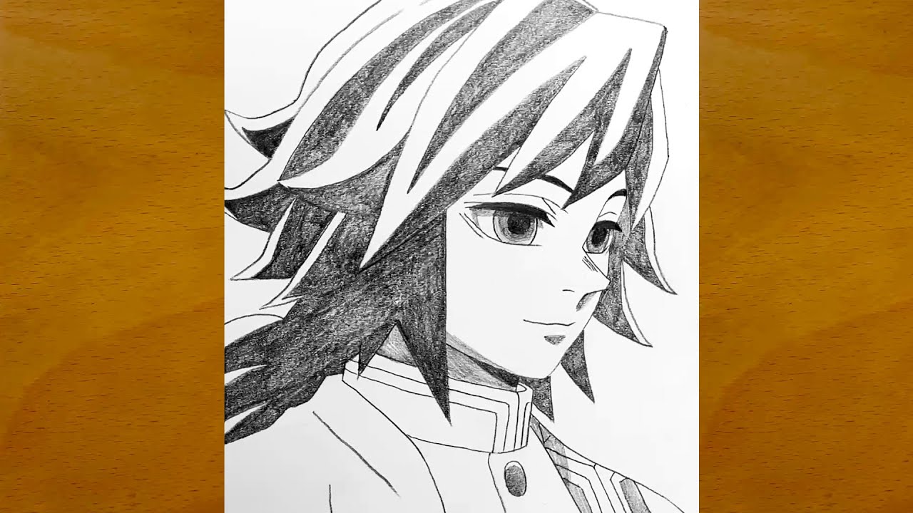 How to Draw Giyu Tomioka from Demon Slayer || Step-by-Step Water ...