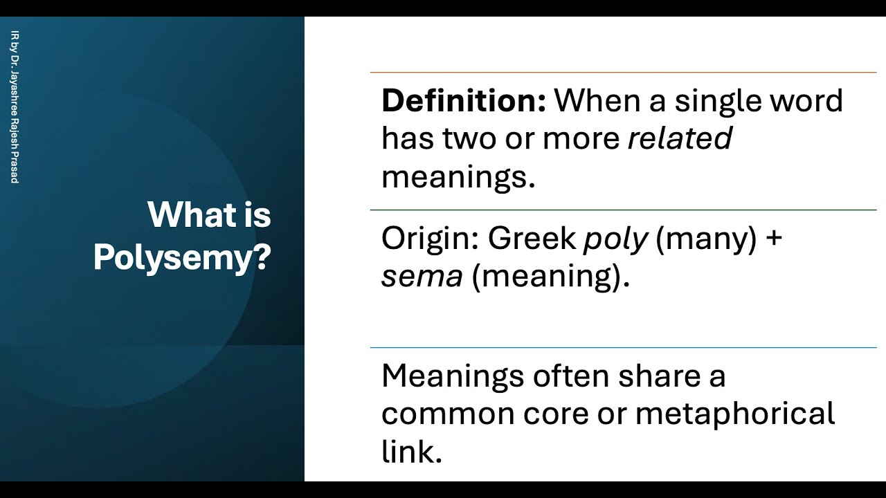 Polysemy - YouTube