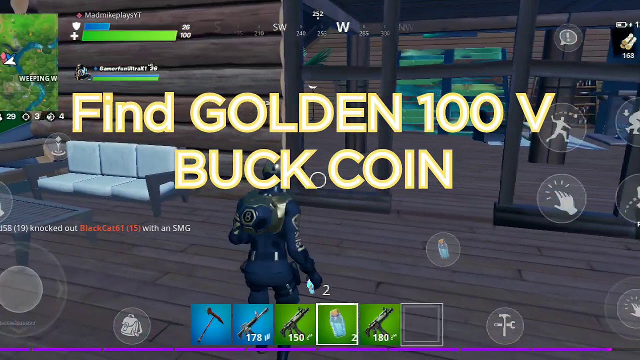 GOLDEN VBUCKS COIN Location Fortnite, Season 2 Chapter 2 - YouTube