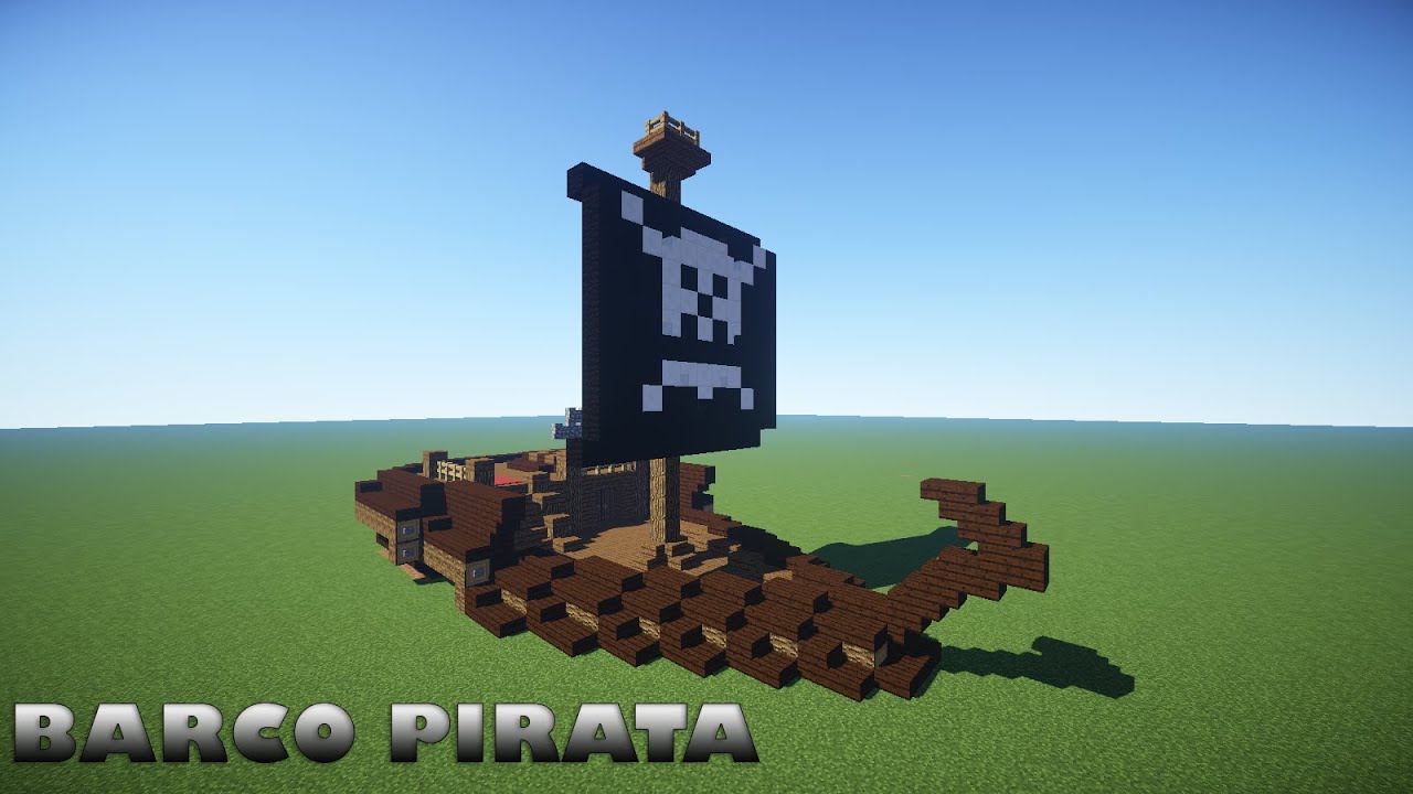Minecraft: Como Construir um Barco Pirata - YouTube