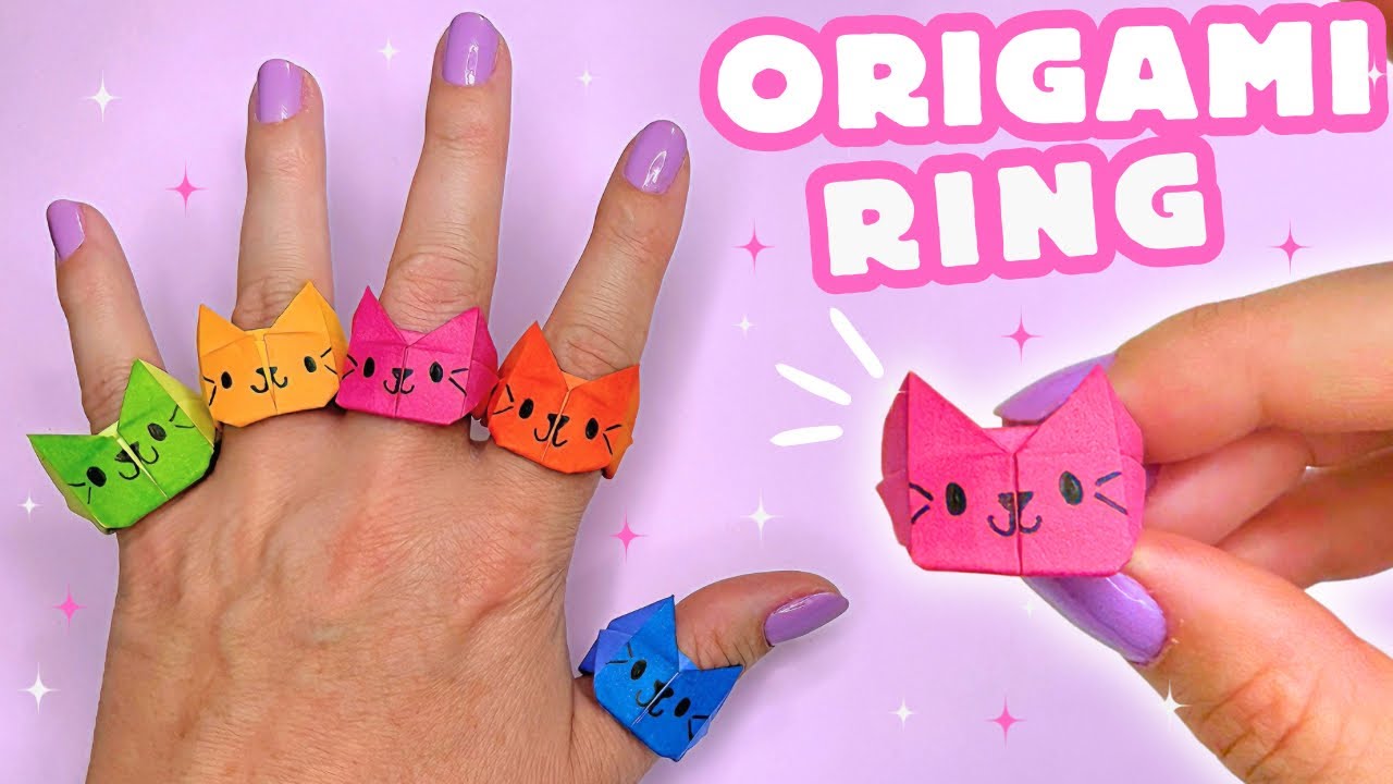 Origami Paper Cat Ring - How to make paper ring - YouTube