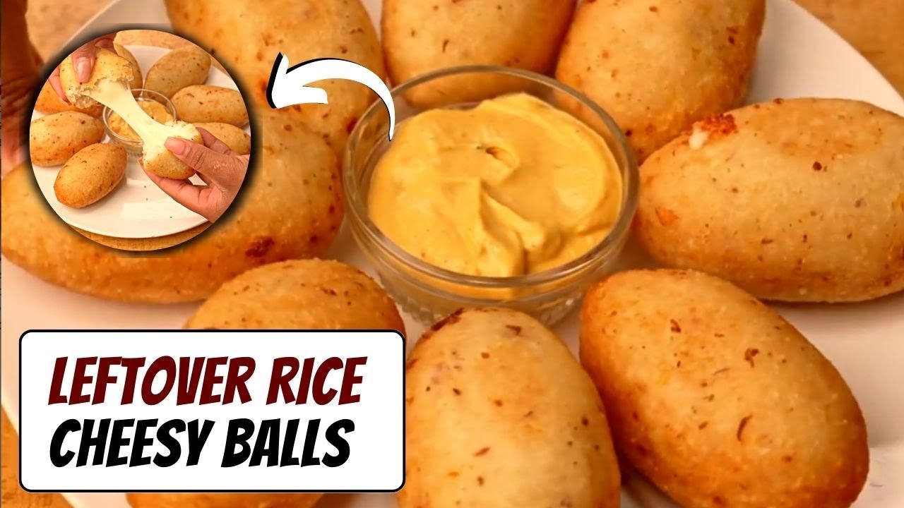Delicious & Crispy Cheesy Rice Balls with Leftover Rice😋 - YouTube