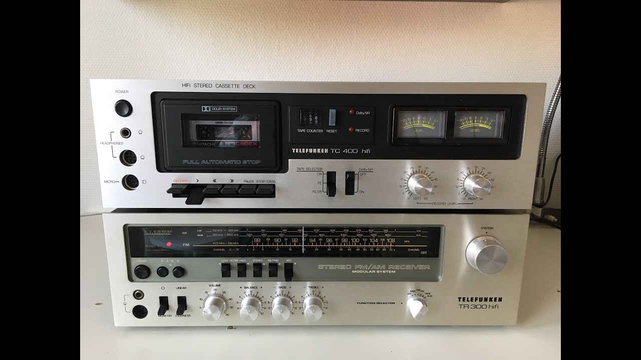 TELEFUNKEN TR 300 Stereo Tuner Receiver + T400 Stereo Cassette deck 2 ...