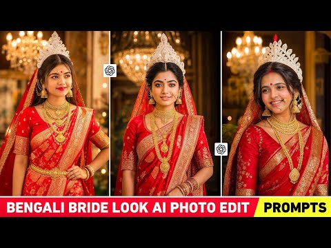 Instagram trending shadi look photo editing | Bengali bride photo editing | Chatgpt photo editing