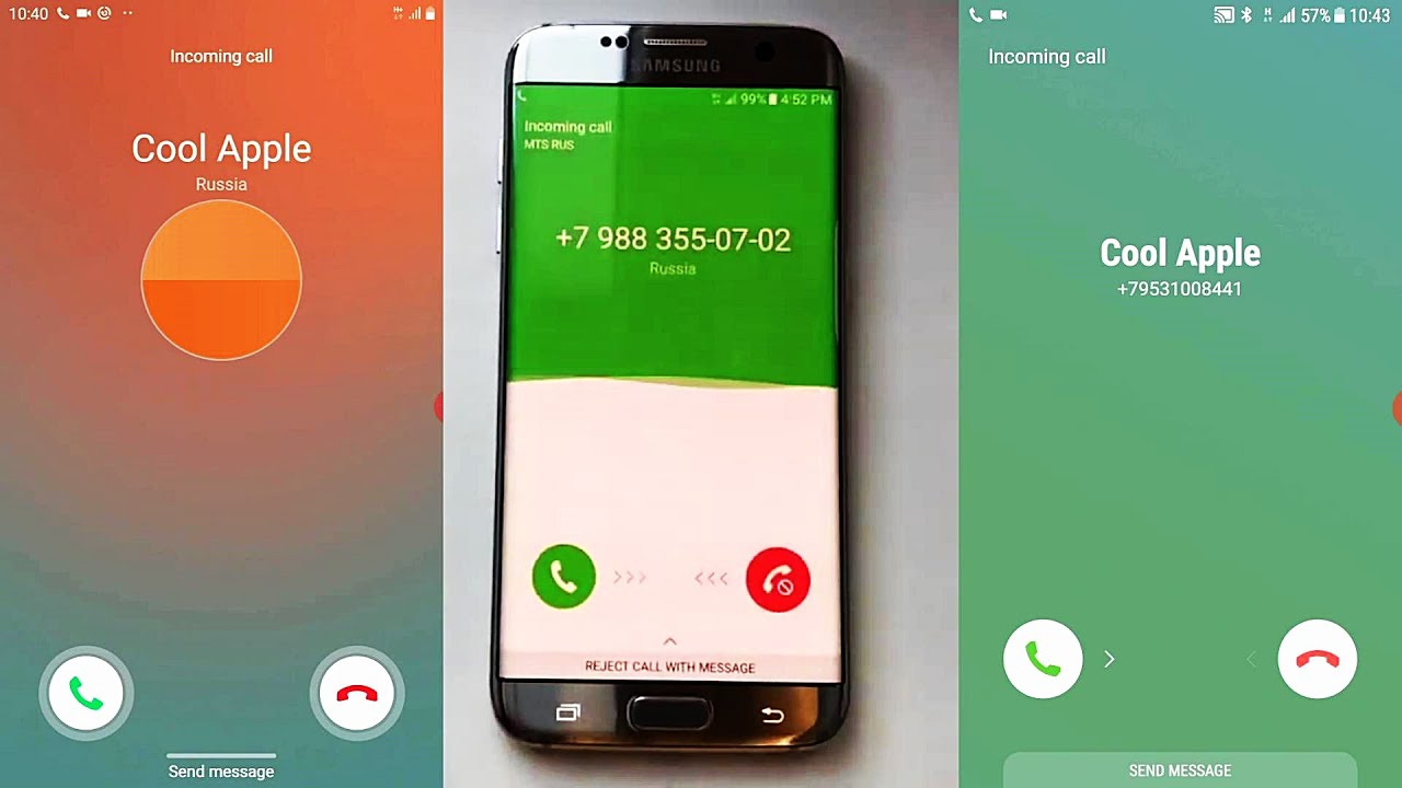 Samsung Galaxy J7 & S6 Edge & S7 screen video/ Incoming calls - YouTube