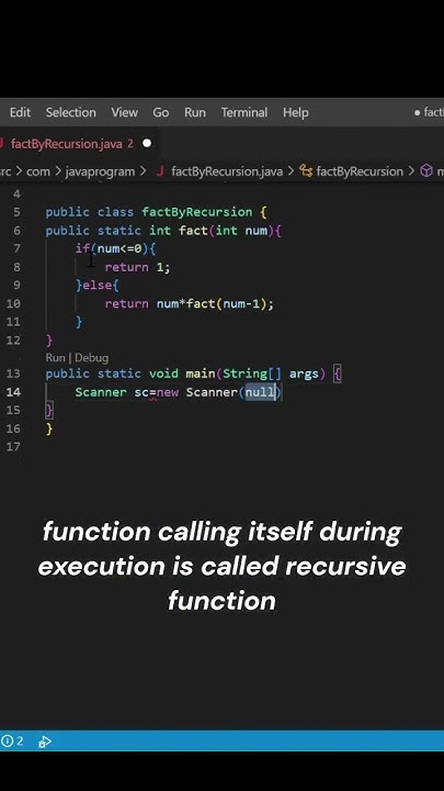 Factorial Recursion Javaprograming Shorts Short Shorts Comedy Programming Coding Java