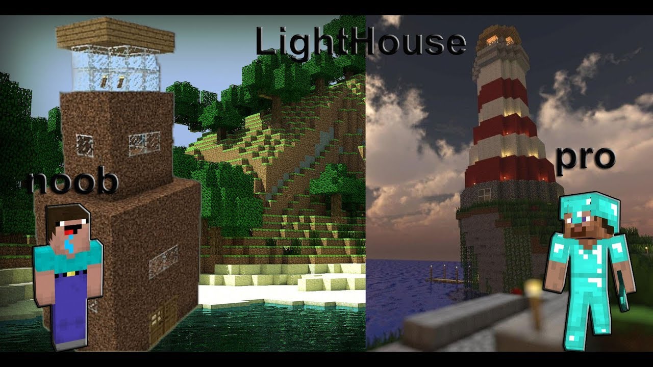 Minecraft PE:LightHouse:Noob VS Pro - YouTube
