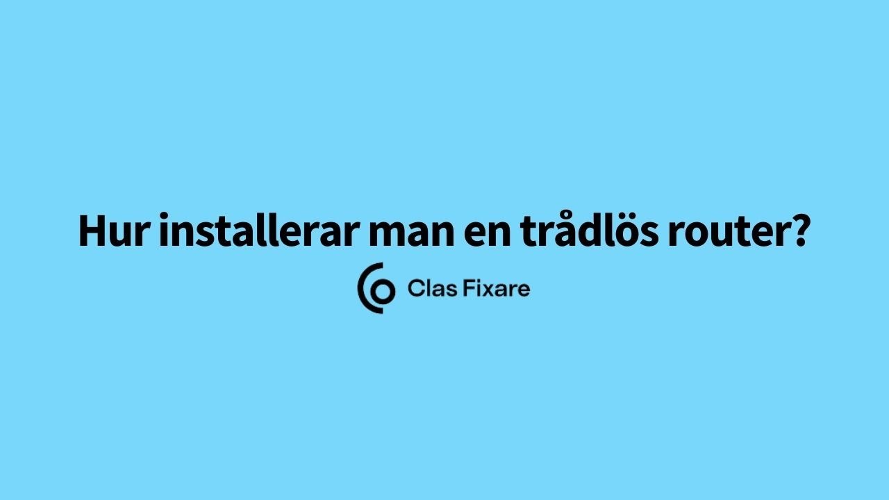 Hur installerar man en trådlös router? - YouTube