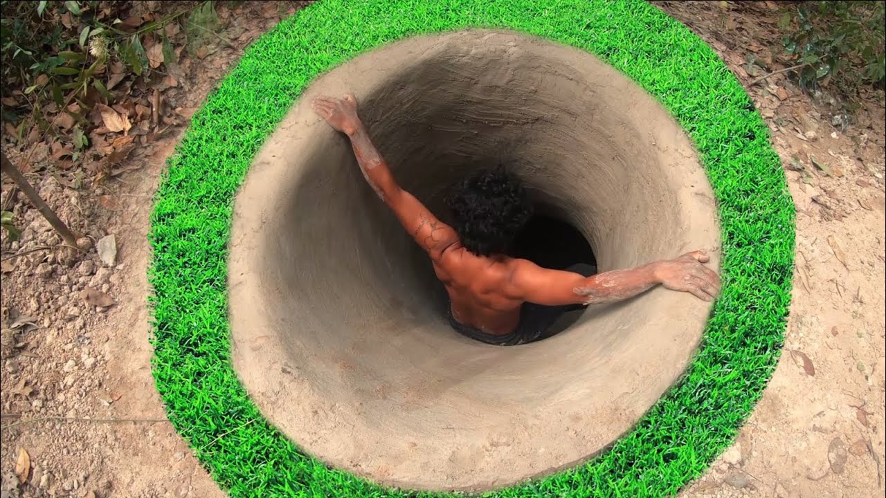 105 Days Building The Most Amazing Underground Water Slide Temple House ...