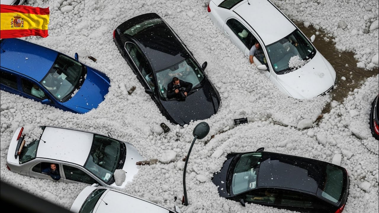 Chaos in Spain! Massive Hail Storm Buries the Cities Madrid and La ...