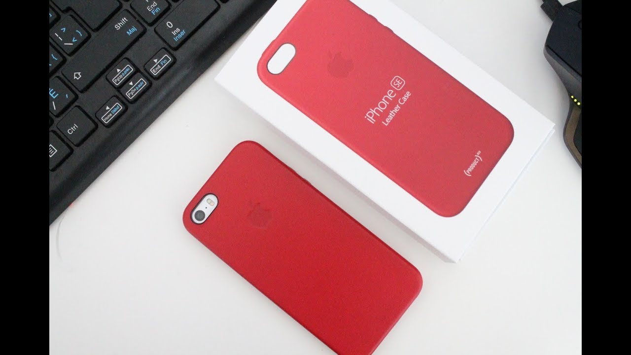 Unboxing iPhone SE Leather Case - RED 2017 - YouTube