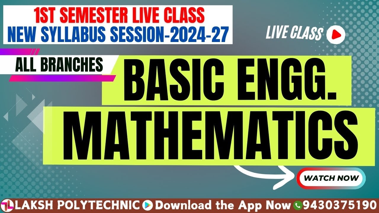 L-16 U4 BASIC ENGG MATH 1ST SEM FOR ALL BRANCHES BIHAR POLYTECHNIC #DIPLOMA #SBTEBIHAR - YouTube