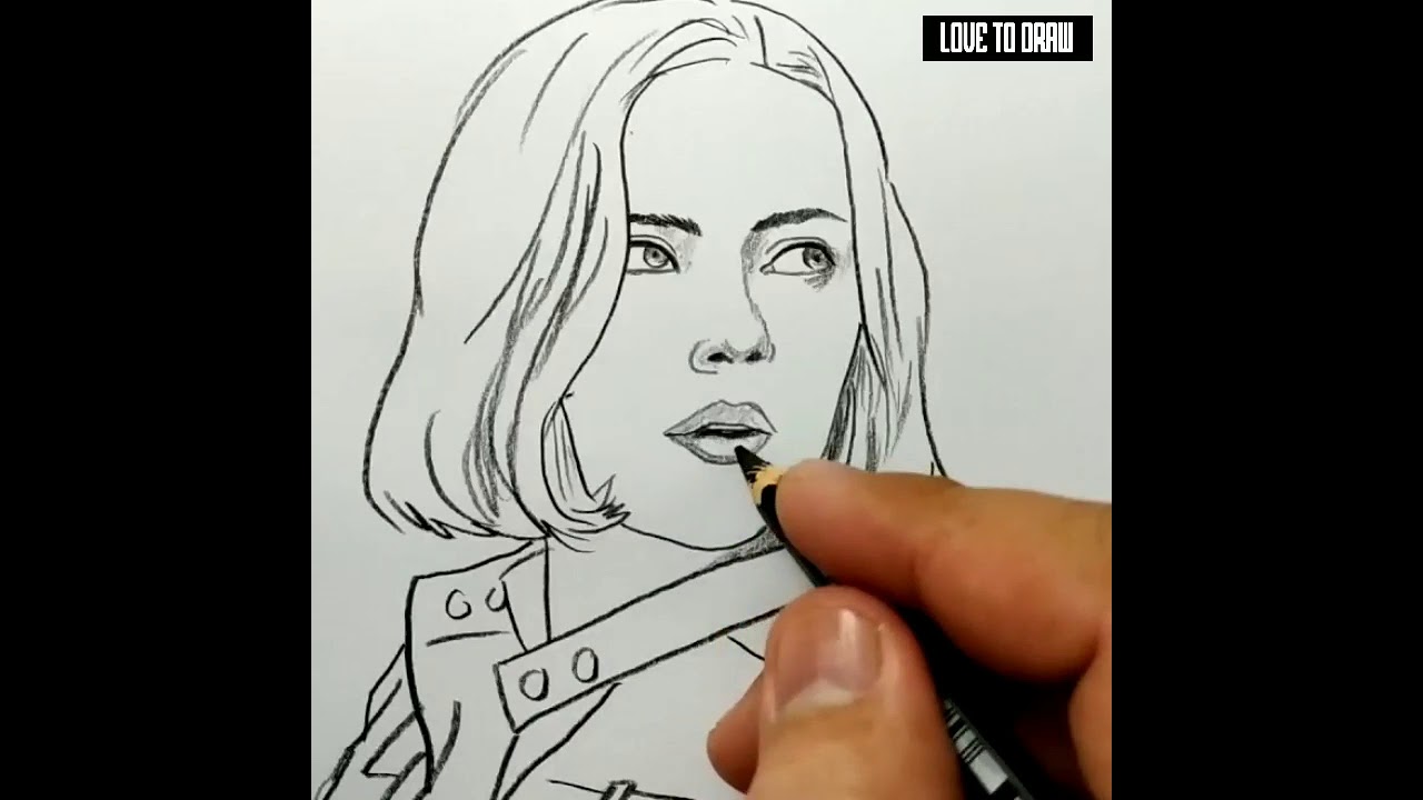 Black Widow Superhero Drawing