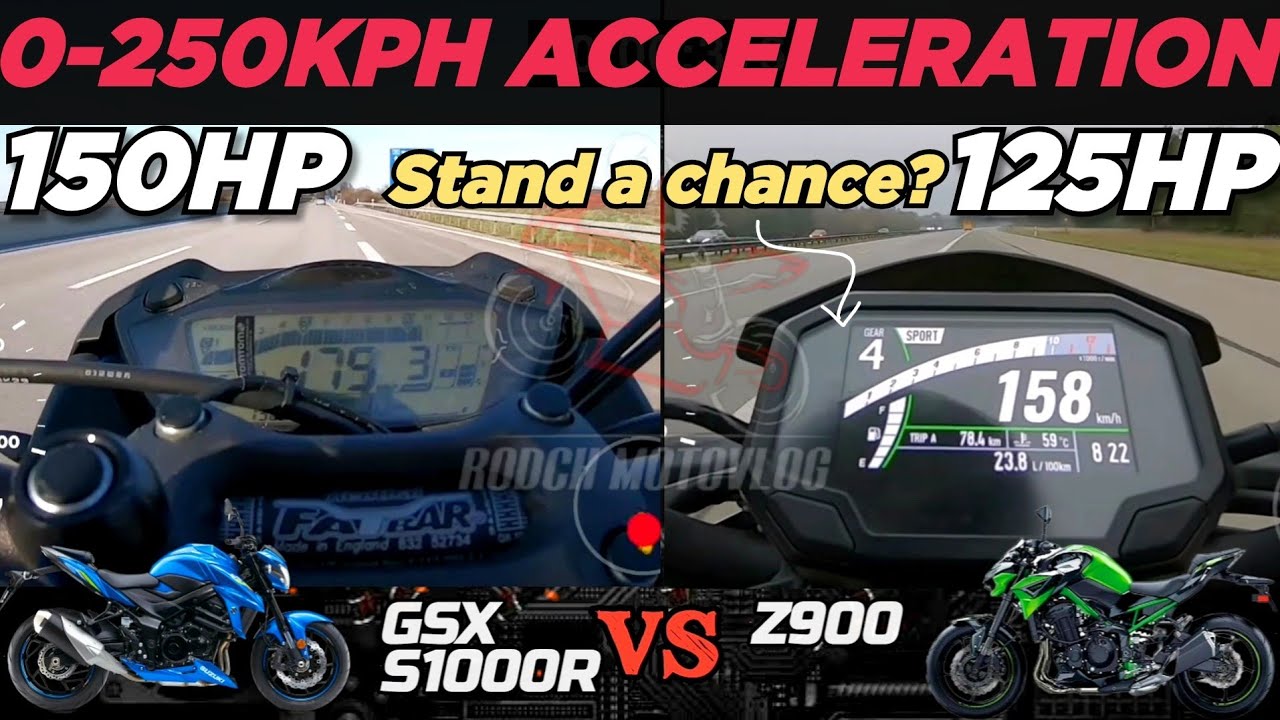 Suzuki GSX S1000R 🆚️ Kawasaki Z900 | 0-250kph Acceleration | Top Speed ...