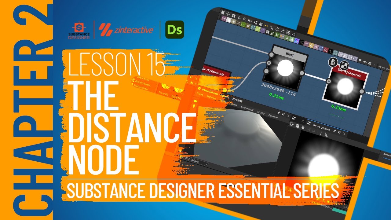 Distance Node | Lesson 15 | Chapter 2 | Substance Designer 2021 ...
