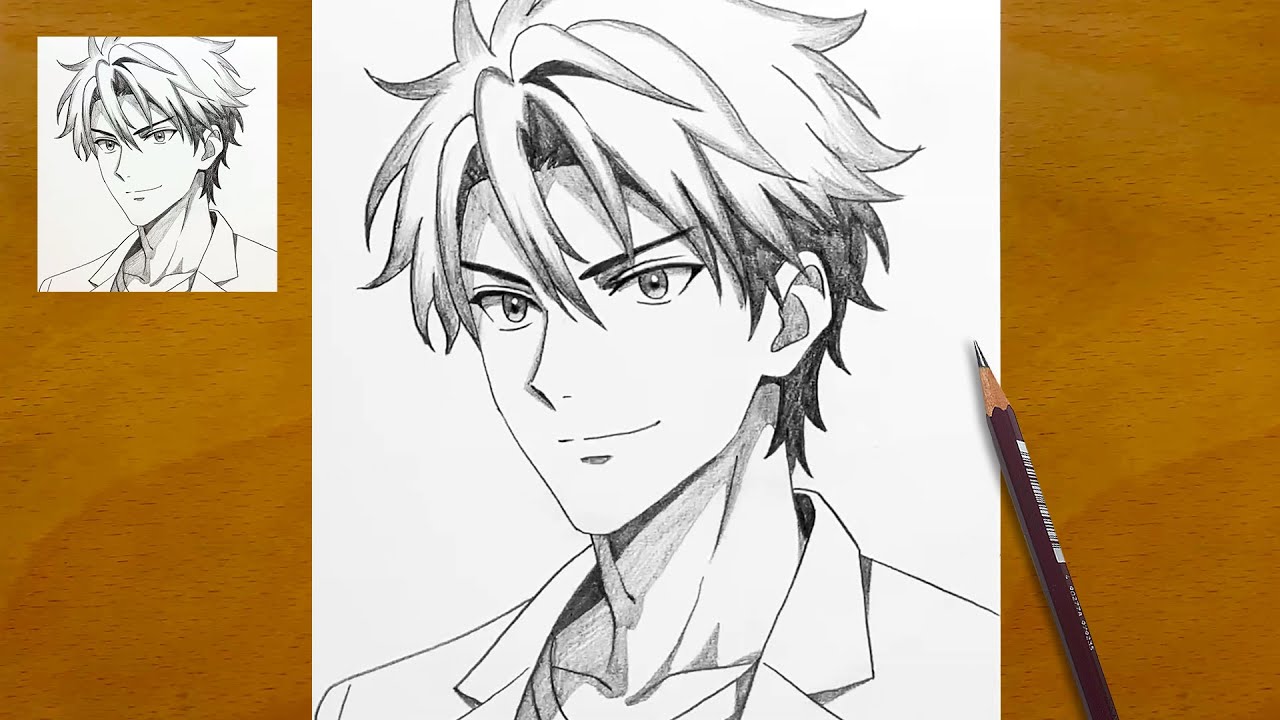 How to Draw Anime Boy Step by Step || Cool Anime Sketch for Beginners ...