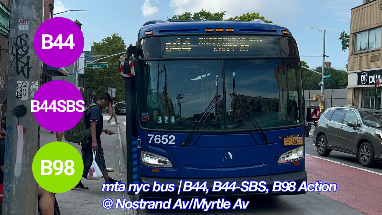 mta nyc bus | B44, B44-SBS, B98 Action @ Nostrand Av/Myrtle Av - YouTube