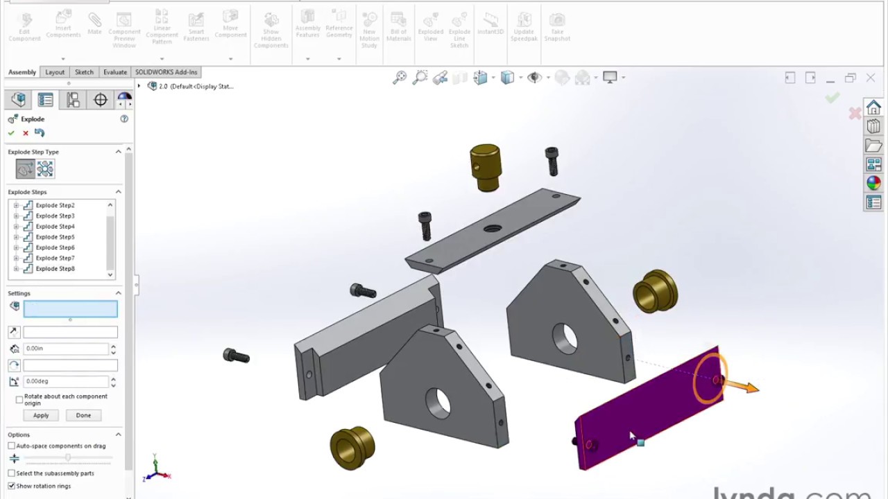 Building an exploded view for an assembly drawing - YouTube