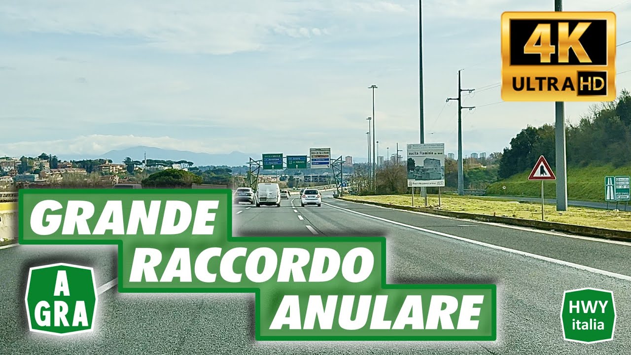 4K | GRANDE RACCORDO ANULARE di Roma - Autostrada A90 | Real time - YouTube