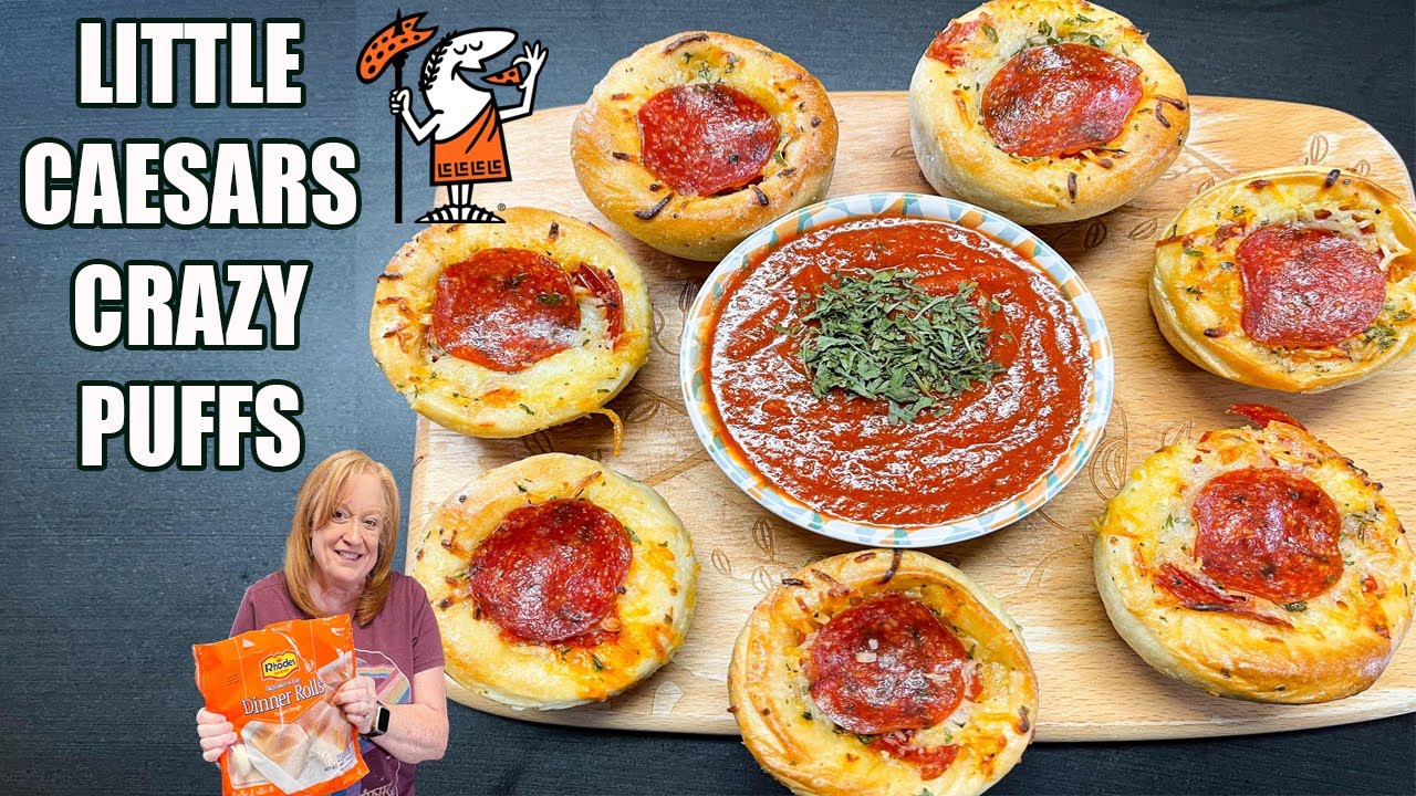 LITTLE CAESARS CRAZY PUFFS A Pepperoni Stuffed Pizza Bite - YouTube