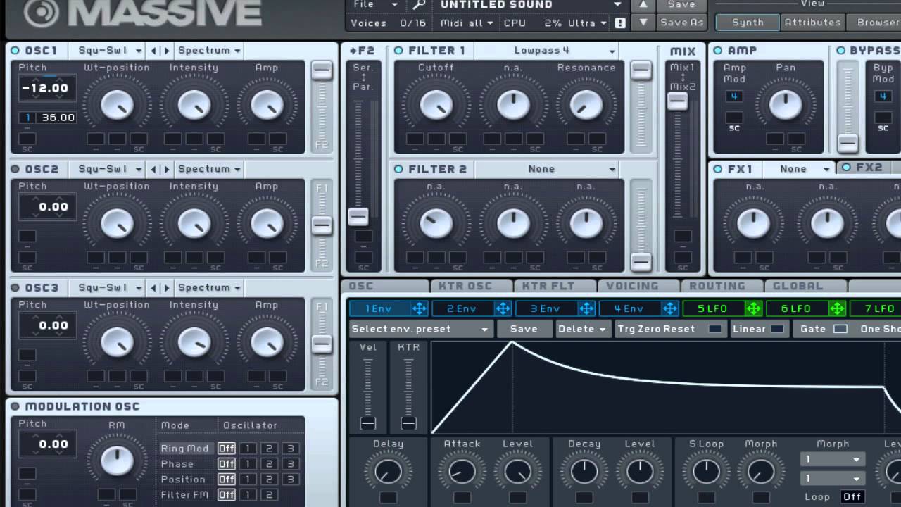 How To Make A Blip Synth In Massive - YouTube