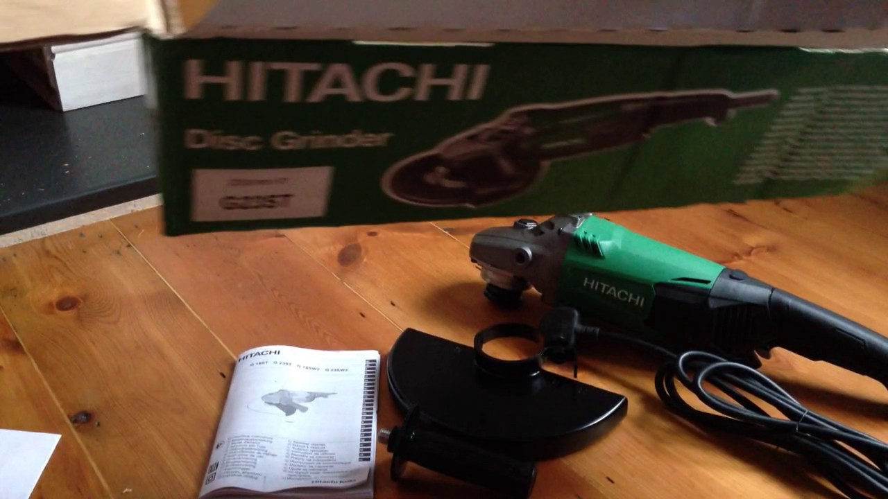 Hitachi G23ST 9 inch angle grinder unboxing - YouTube