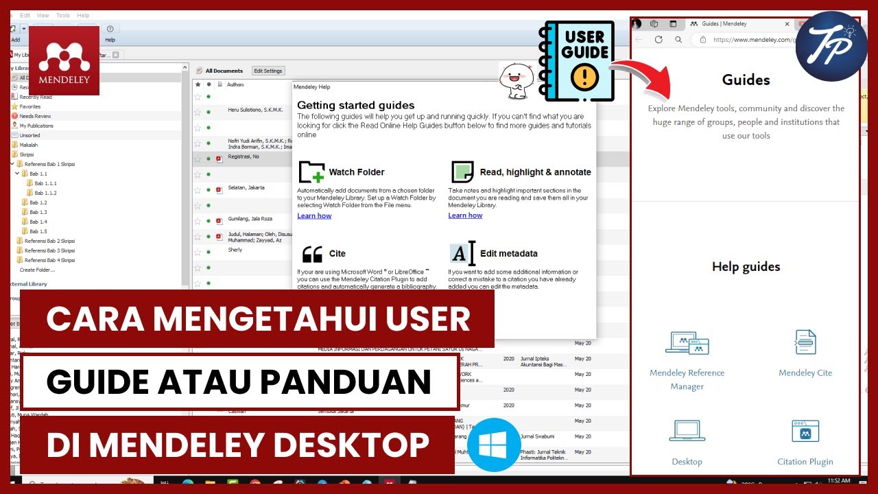 Tutorial Mendeley : Cara Mengetahui User Guide Atau Panduan Di Mendeley ...