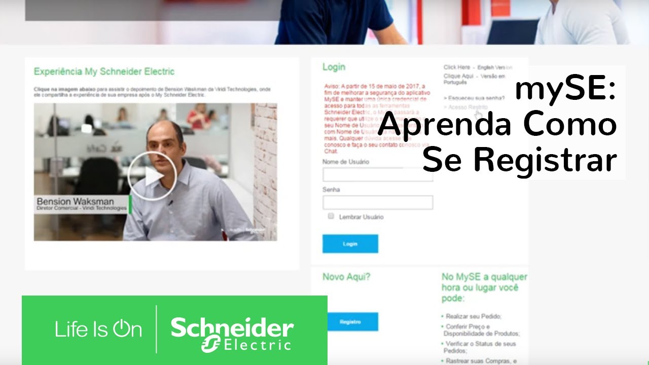 mySE: Aprenda Como Se Registrar Para Rastrear Seus Pedidos | Schneider ...