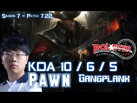KT Pawn GANGPLANK vs JAX Top - Patch 7.22 KR Ranked - YouTube