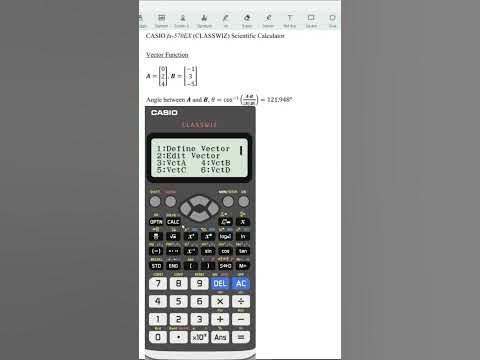 Find angle between two vectors by using fx-570/991EX calculator - YouTube