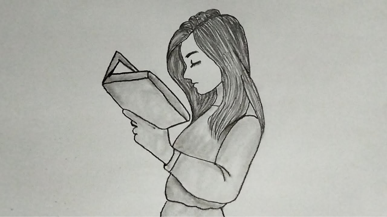 A girl is studying - Step by step Pencil Sketch for beginners || How to ...