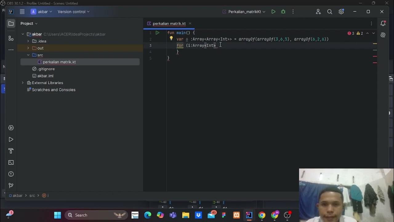 Tutorial pembuatan fungsi matriks menggunakan pemrograman kotlin - YouTube