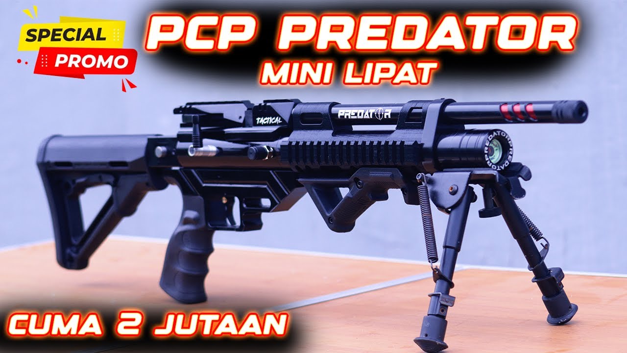 [ TERBAIK ] SENAPAN PCP PREDATOR TACTICAL MINI LIPAT | TES AKURASI ...