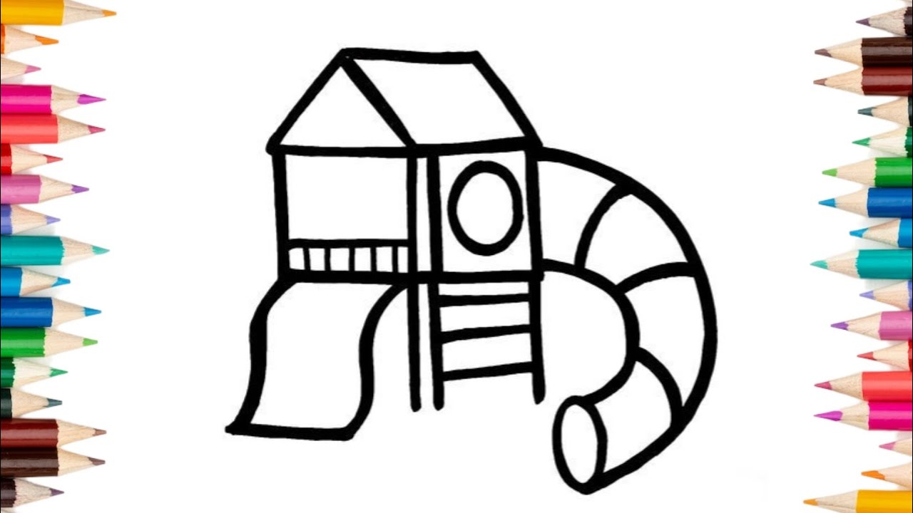 how to draw slide easy step by step |slide drawing for kids and ...