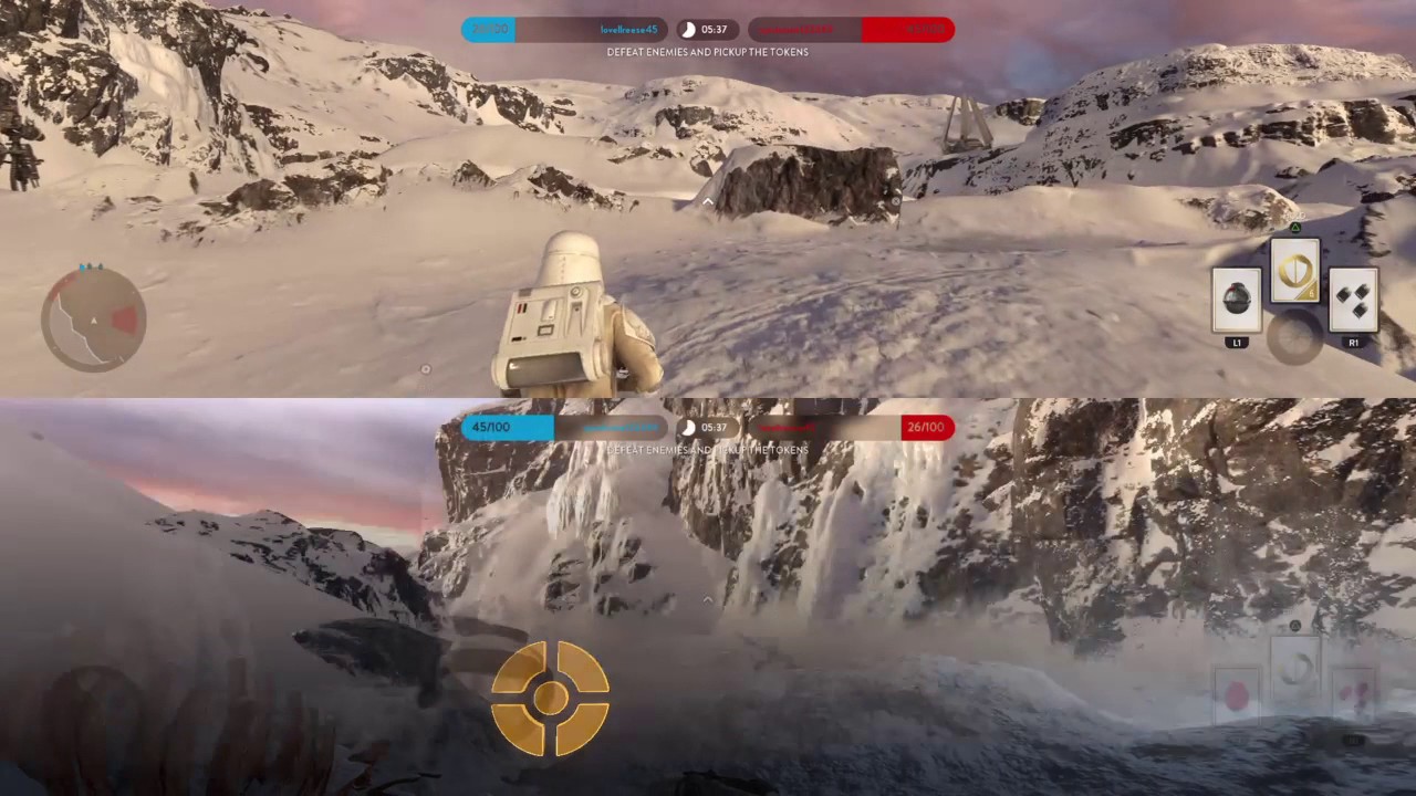 STAR WAR Battlefront Hoth Battle 2 players - YouTube