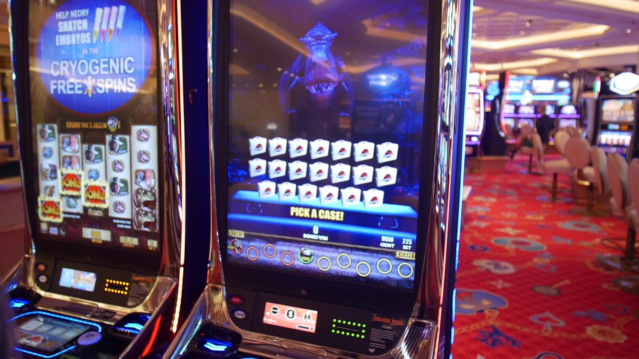 Jurassic Park slot T-Rex bonus - YouTube