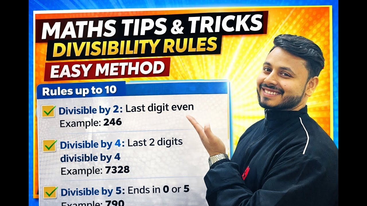 Divisibility Rules 1 to 10 in Easy Way | Maths Tips & Tricks with ...