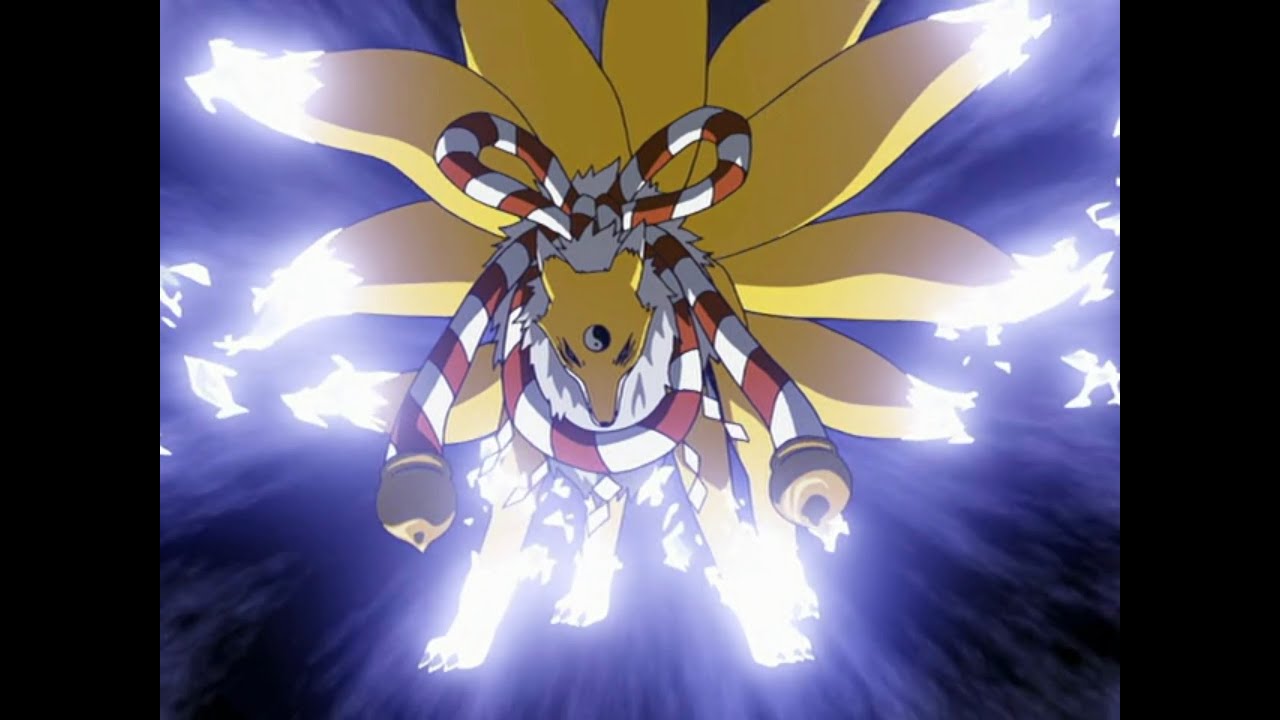 Renamon Digivolves to Kyubimon- Digimon Tamers [2001] - YouTube