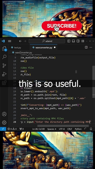 coding a python mp4 to wav converter in 14 seconds?? - YouTube