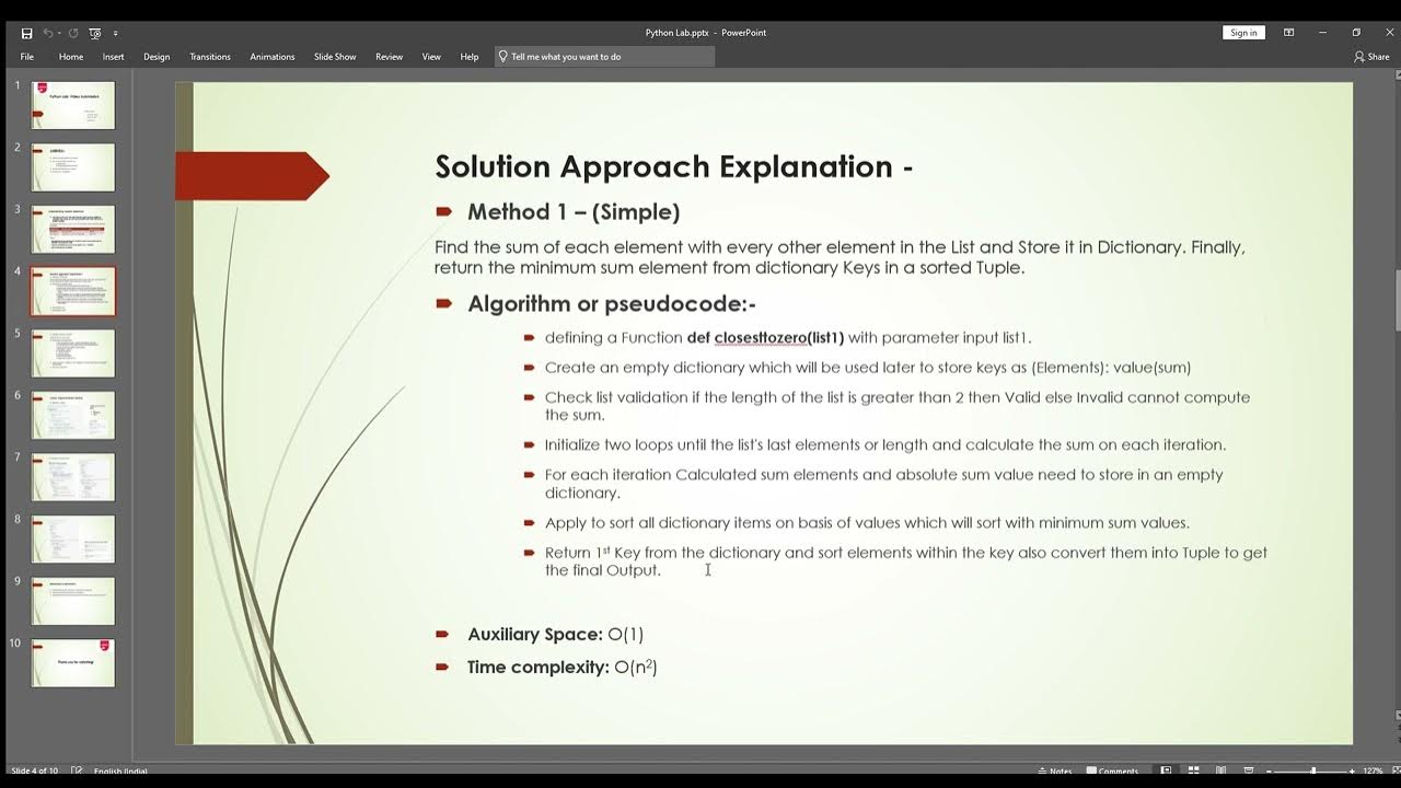 Upgrad Python Lab - Assignment Submission (Find two elements whose sum is closest to zero ...
