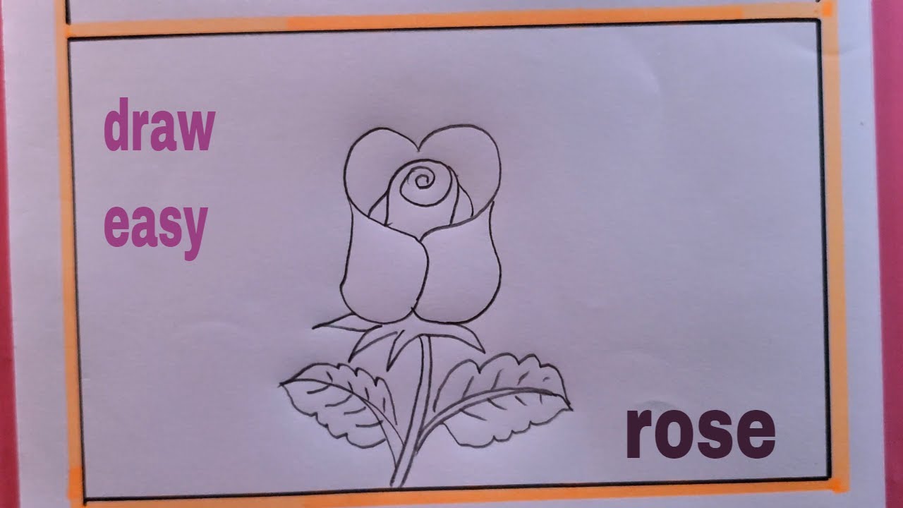 how to draw a rose very easy/rose drawing - YouTube