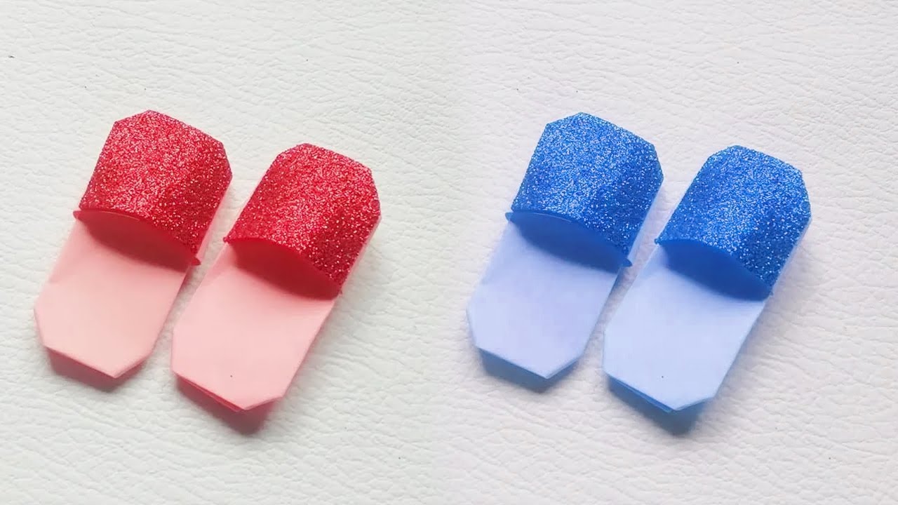 DIY MINI PAPER slippers- Paper Crafts For School - Paper Craft ...