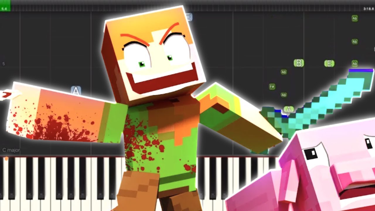 Angry Alex - Piano Tutorial - Minecraft Animation Song - YouTube