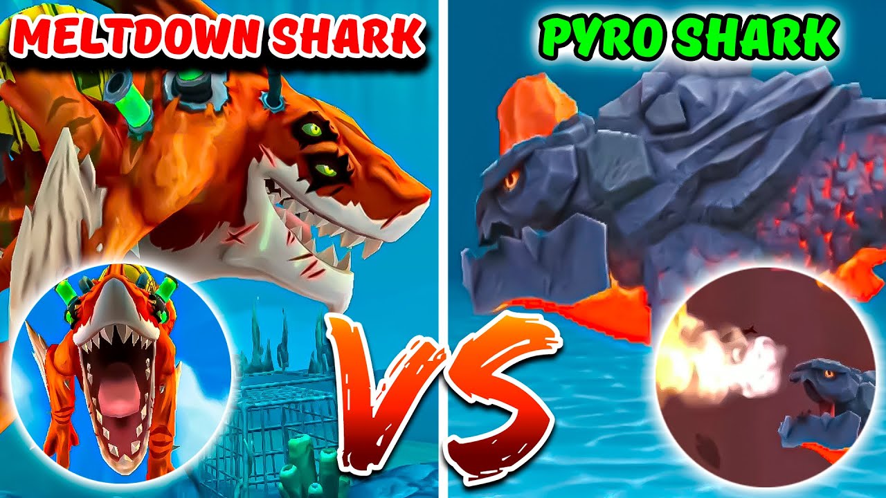 MUTATION SHARKS! 🦈 MELTDOWN SHARK VS PYRO SHARK | Hungry Shark World VS ...