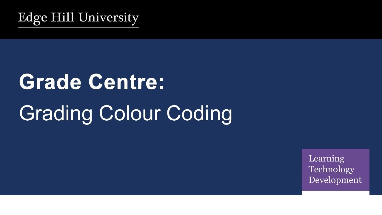 Grading Colour Codes - YouTube