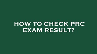 How To Check Prc Exam Result Solved Knowledge Base Mp3 & Mp4 Download ...