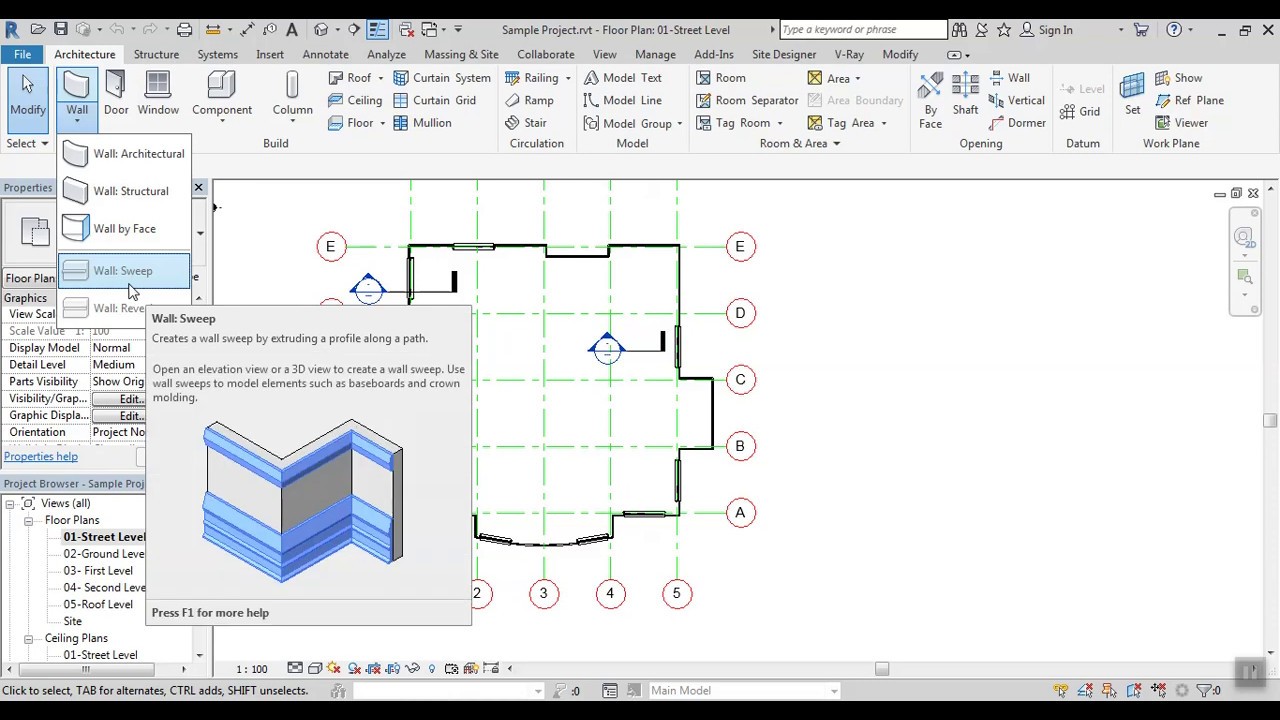 Lec 25 Wall Sweep reveal floor slab edge - YouTube