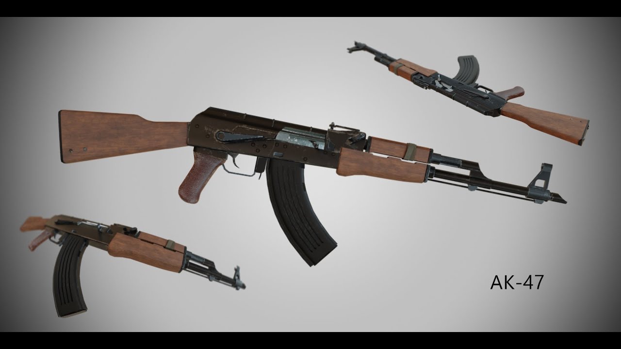 Blender AK-47 3D model tutorial - YouTube