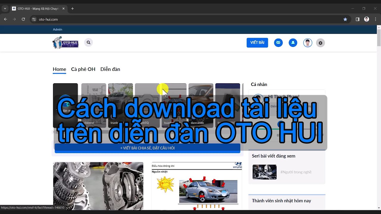 Cách Download Tài Liệu Trên Diễn Đàn OTO-HUI - YouTube